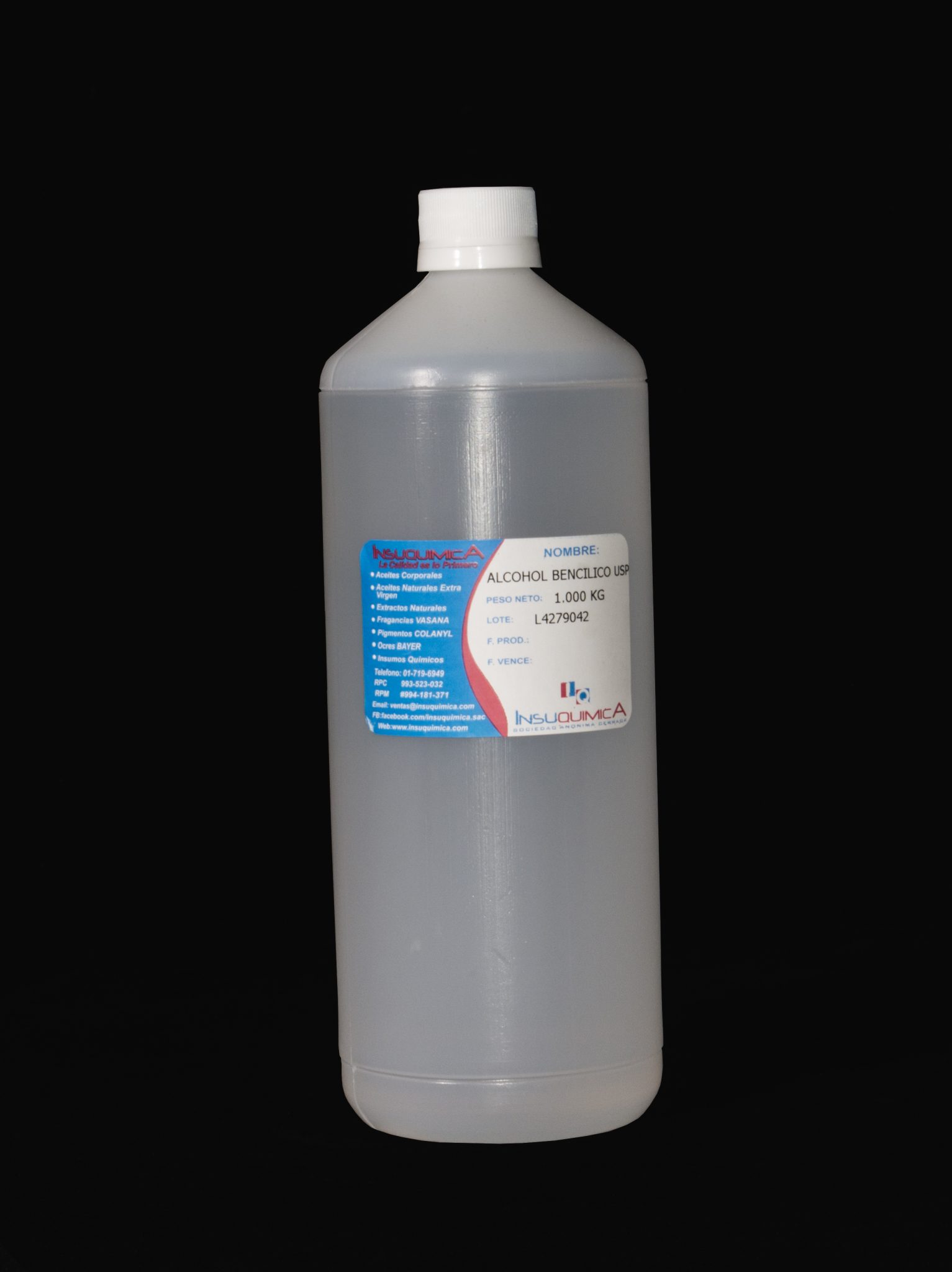 ALCOHOL BENCILICO USP – Frasco x 1 Kg – Tienda Online – Insuquimica SAC