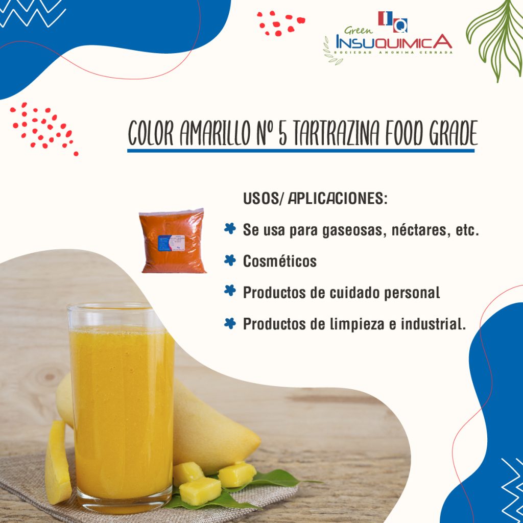 COLOR AMARILLO Nº 5 TARTRAZINA FOOD GRADE – Bolsa x 0.100 Kg. – Tienda ...