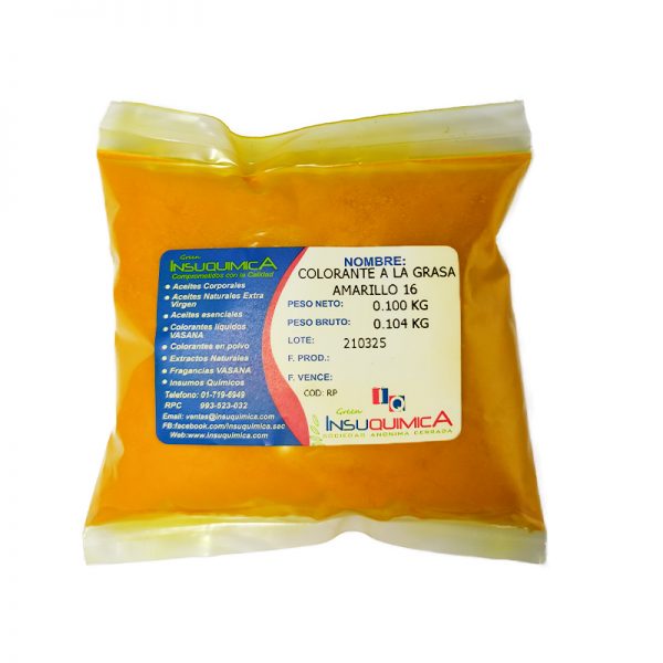 COLORANTE A LA GRASA AMARILLO 16 – Bolsa x 0.100 Gr. – Tienda Online ...