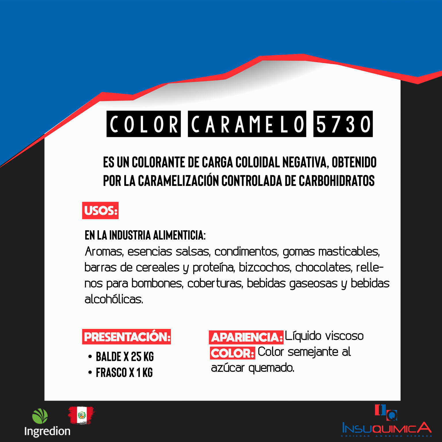 COLOR CARAMELO 5730 – INGREDION – NACIONAL – Frasco x 1 Kg. – Tienda ...