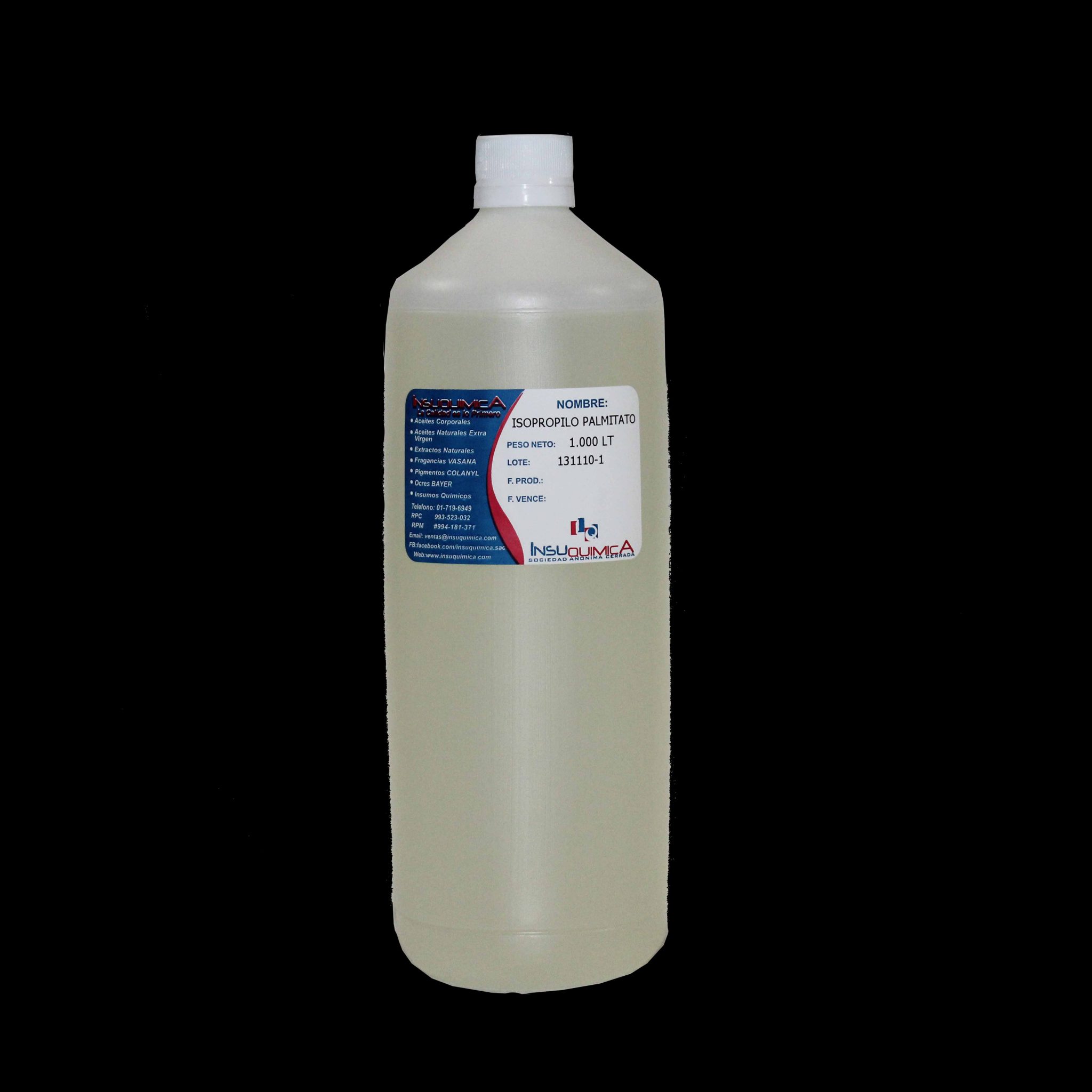 ISOPROPILO PALMITATO USP – PALMERA KLK – USA – Frasco x 1 Lt. – Tienda ...