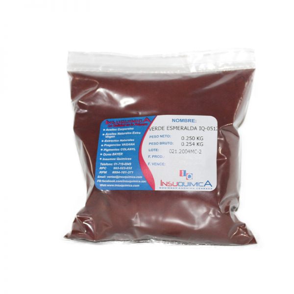 COLOR VERDE ESMERALDA IQ-0512 FOOD GRADE – Bolsa x 0.250 Kg. – Tienda Online – Insuquimica SAC