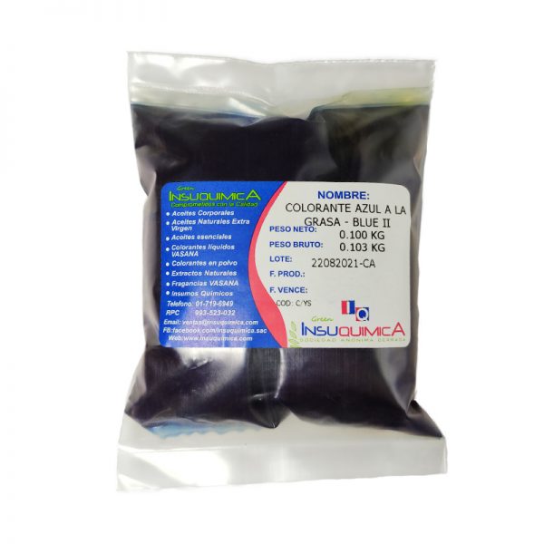 COLORANTE AZUL A LA GRASA – BLUE II – Bolsa x 0.100 Kg. – Tienda Online ...